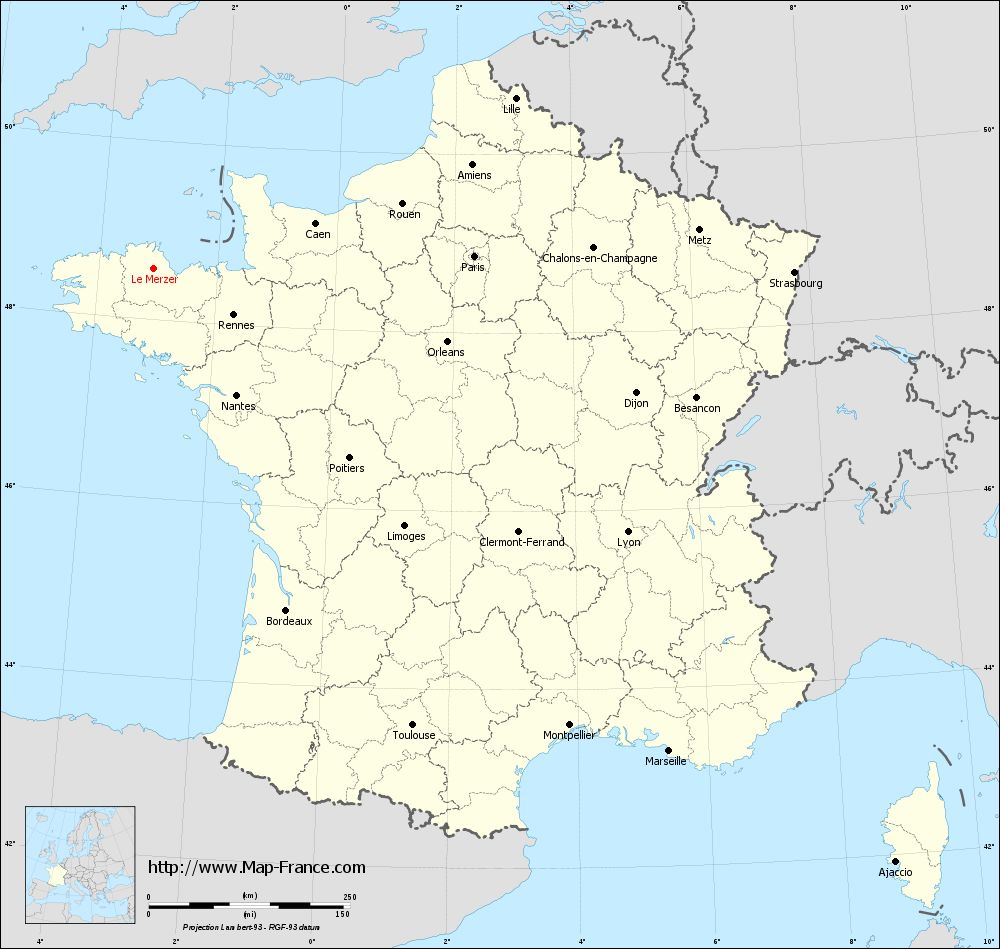 ROAD MAP LE MERZER : maps of Le Merzer 22200